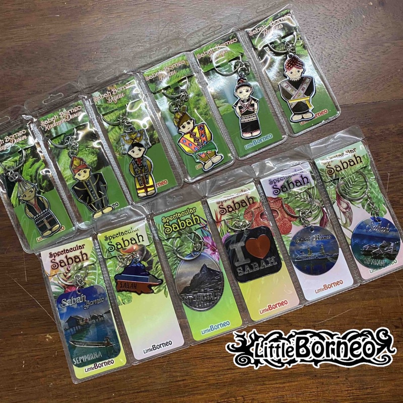 Sabah Foil Keychain 6 in 1 - Sabah Landmarks - Sabah Tribes - Souvenir ...