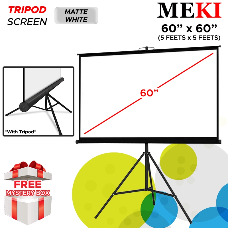 Meki High Quality Solid Size 60" x 60" (5x5 feets) Tripod Projector ...