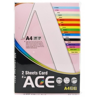ACE A4 2 sheets Card 120gsm 100 sheets | Two Sheets Card Colour Paper ...
