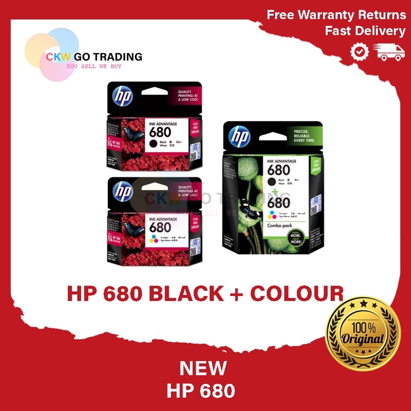 HP 680 SINGLE & COMBO & TWIN PACK (NEW & ORIGINAL) READY STOCK hp 680 ...