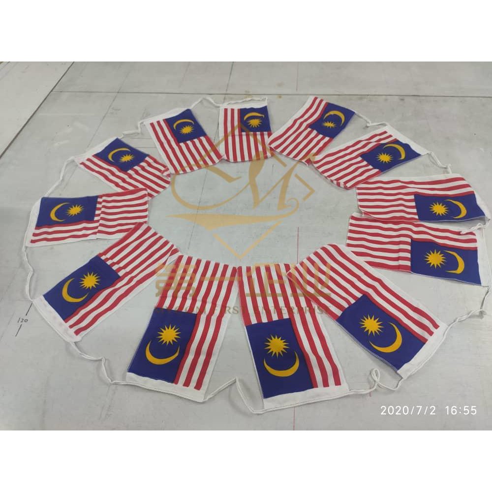 (Cotton) Malaysia Flagline/Bunting Malaysia Flag/Bendera Malaysia ...