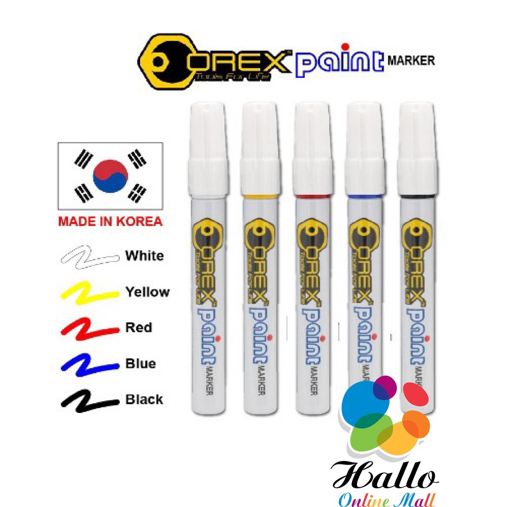 OREX Paint Marker (Red, Yellow, Black, Blue, White) (1pcs) | Shopee ...