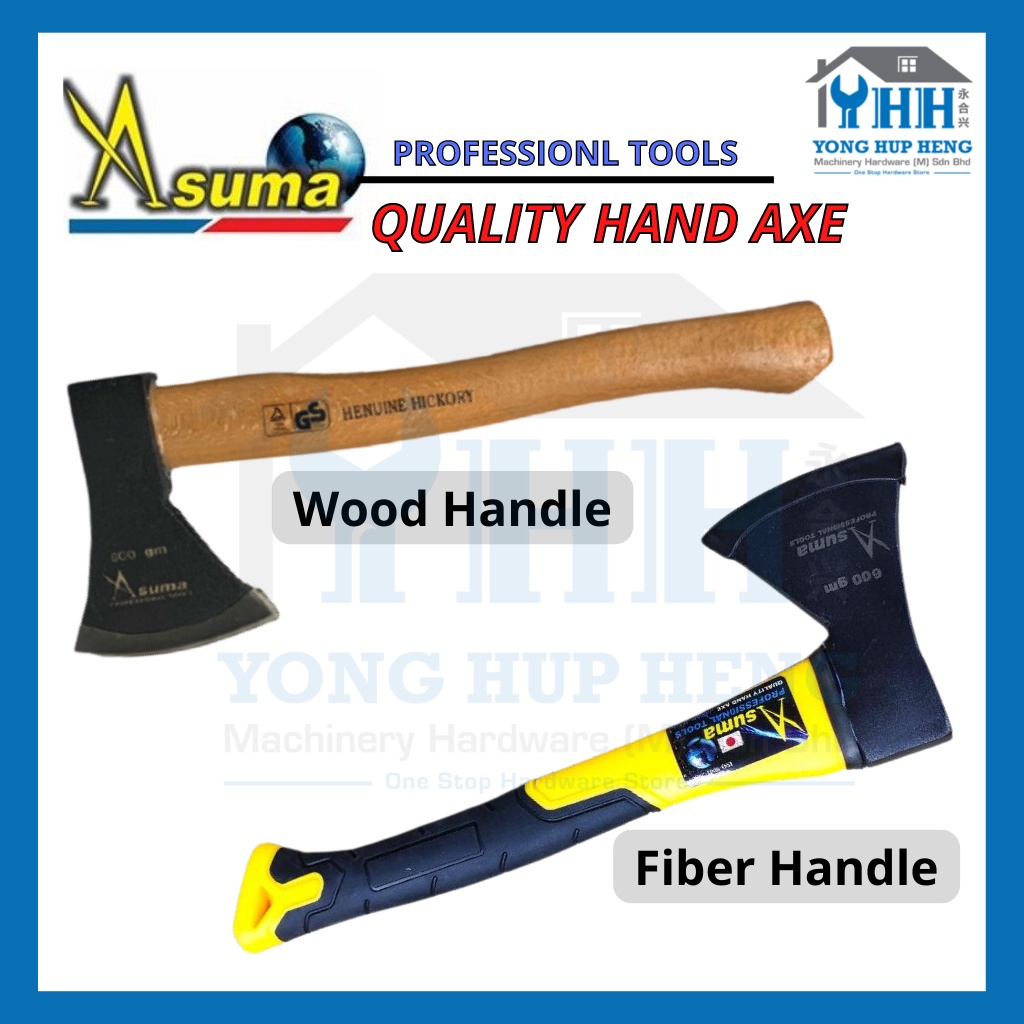 ASUMA Heavy Duty Wood Handle Axe / Fiber Handle Axe | 600gm High ...