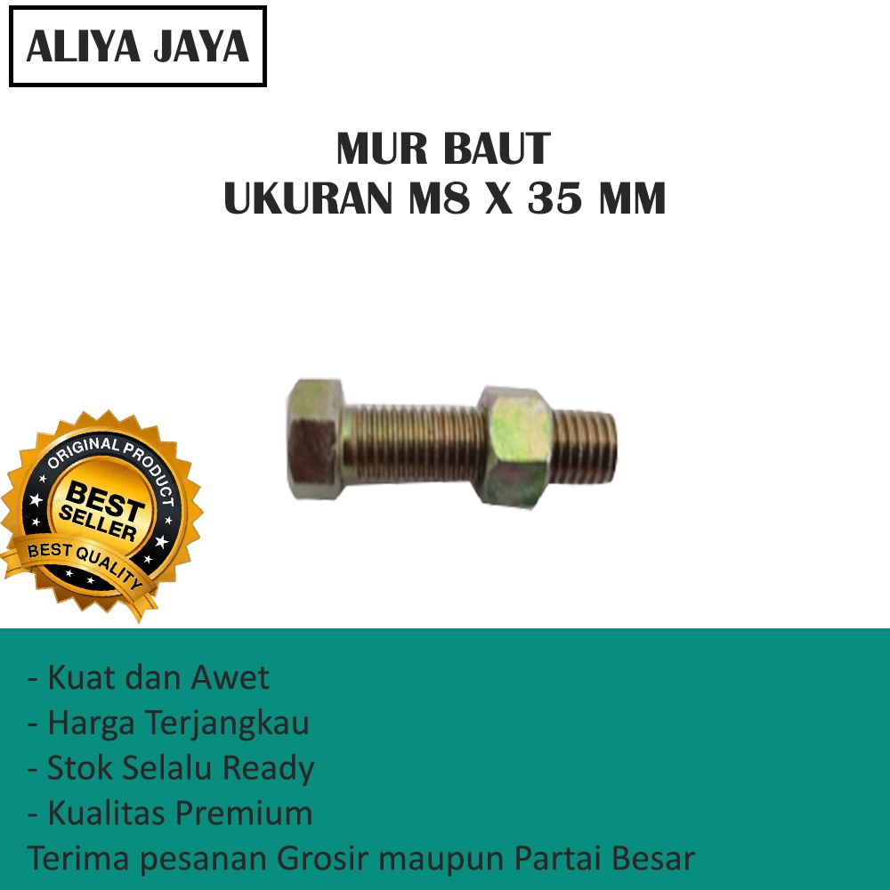 Bolt NUTS SIZE M8 X 35 MM KNG (PRICE PER 10 PCS) | Shopee Malaysia