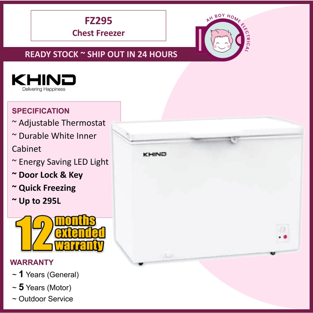 Khind Chest Freezer FZ295 (295L) 180W | Shopee Malaysia