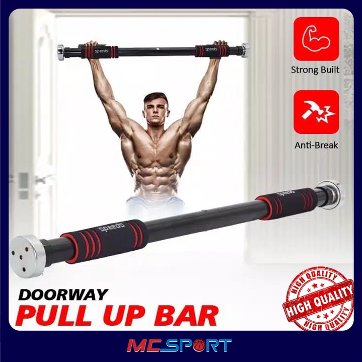 MCSPORT Premium Workout Pull Up Bar 300kg Hexagonal Steel Adjustable ...