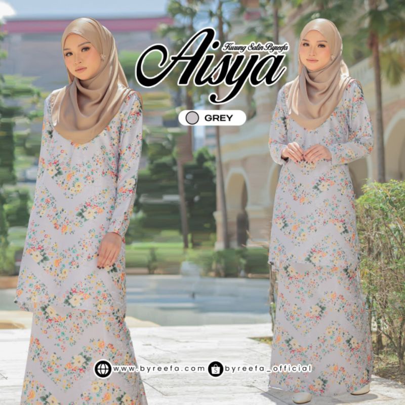 ByReefa KURUNG SATIN AISYA Satin Jacquard Corak Bunga | Shopee Malaysia