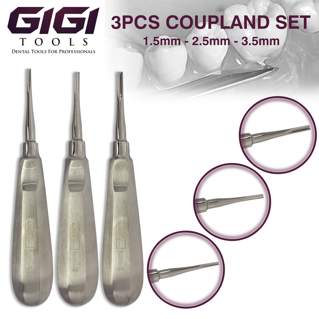 GIGI TOOLS Dental Coupland Elevators Set Regular 1.5 - 2.5 - 3.5mm ...