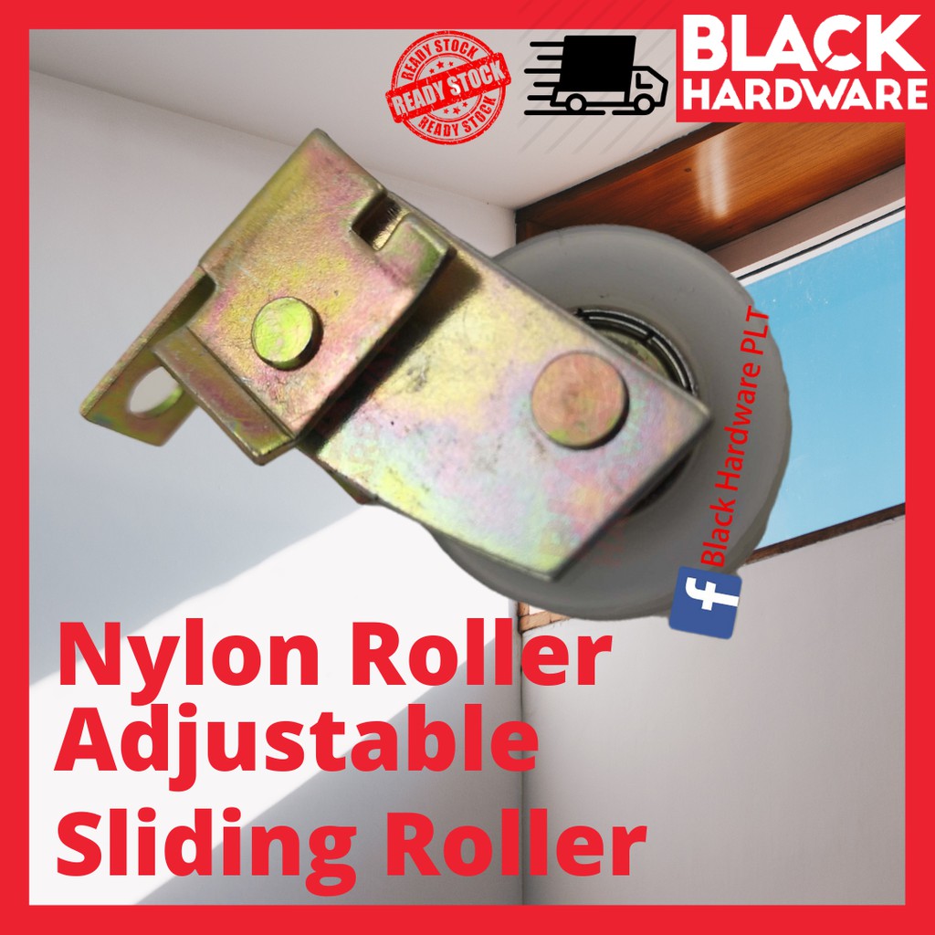 Black Hardware Adjustable Roda Aluminum Tinkap Cermin Sliding Window ...