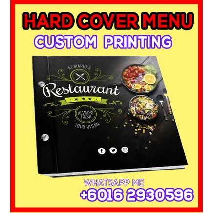 Custom Hard Cover Menu Book | | Full Colour Print Menu | Cetak Buku ...