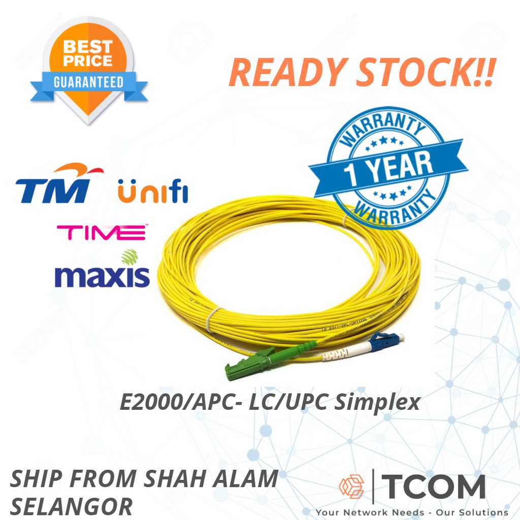 Patchcord E2K/APC - LC/UPC Singlemode Simplex Fiber Optic Patch Cord ...