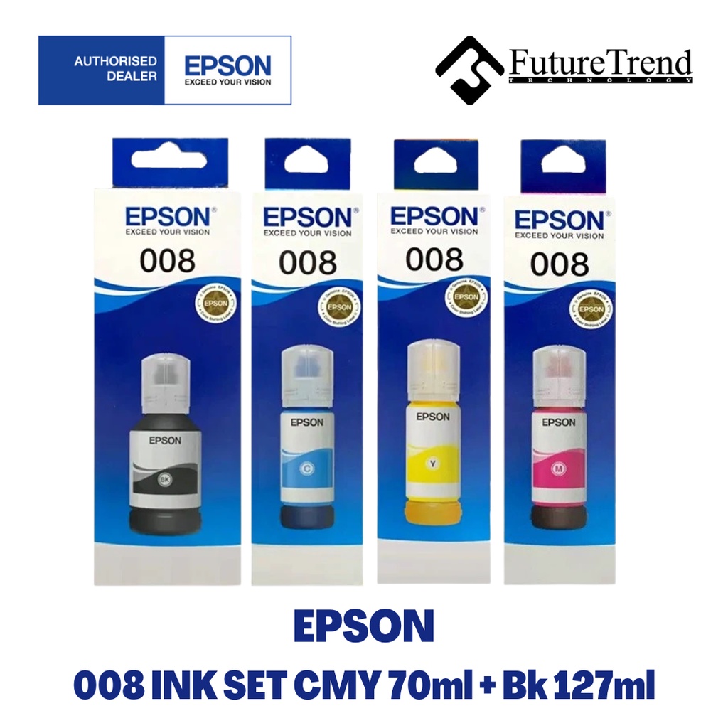 EPSON 008 INK CMY 70ml + Bk 127ml for Models L6550/L6570/L6580/L15150 ...