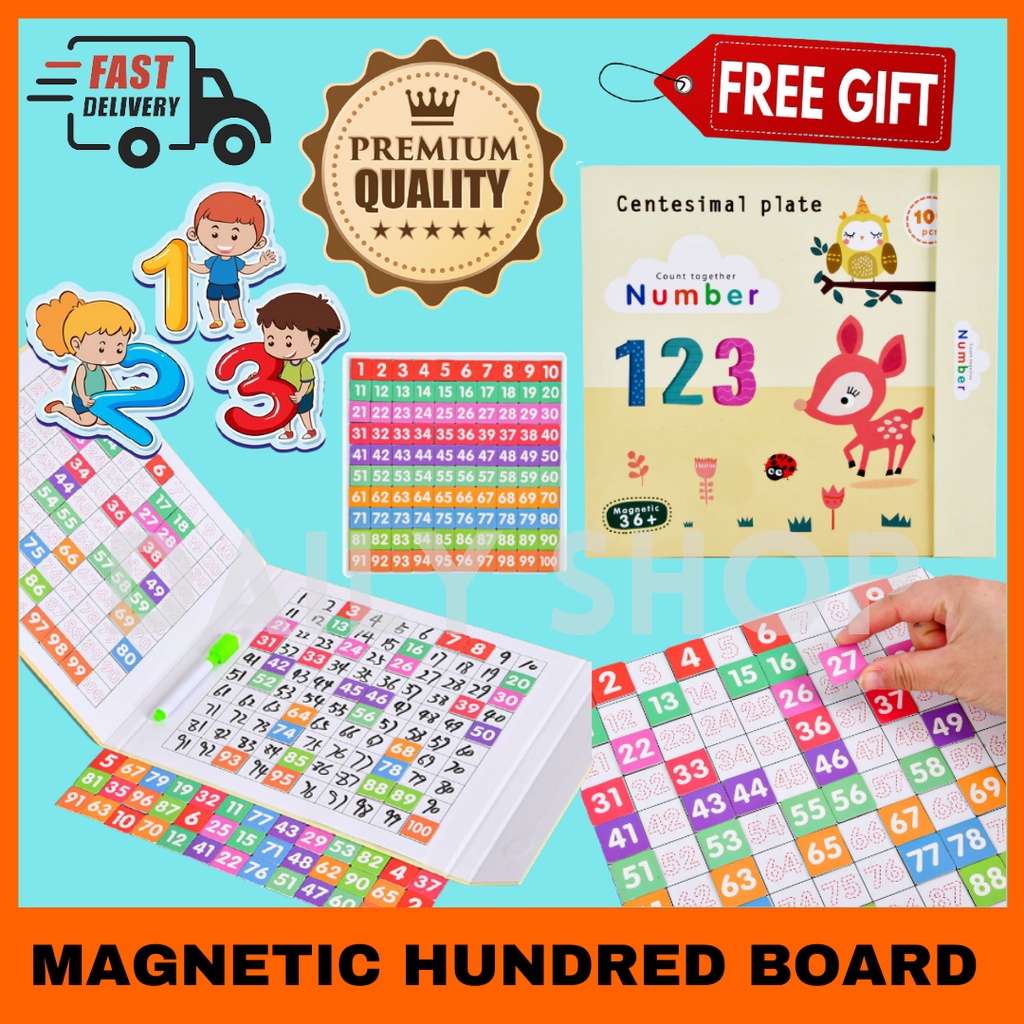 Magnetic Hundred Number Board Continuous Numbers Board Education ...