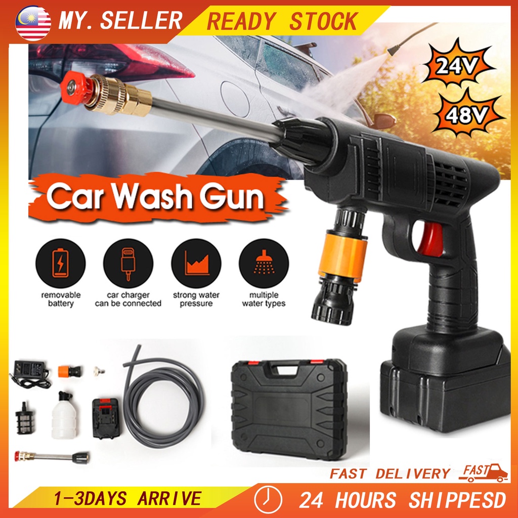 Cordless Car Wash Gun Mesin Cuci Kereta High Pressure Water Jet Cleaner Electric Car Washer Wash ...