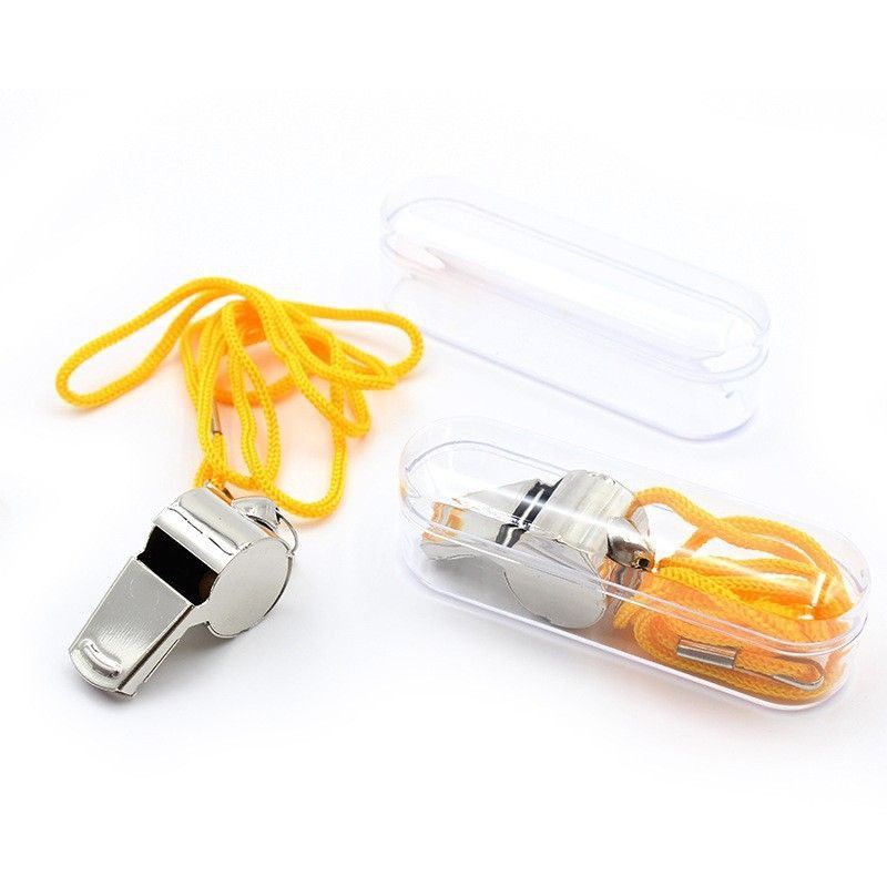 Premiun Stainless Steel Whistle Metal Referee Whistle Loud Sound Wisel ...