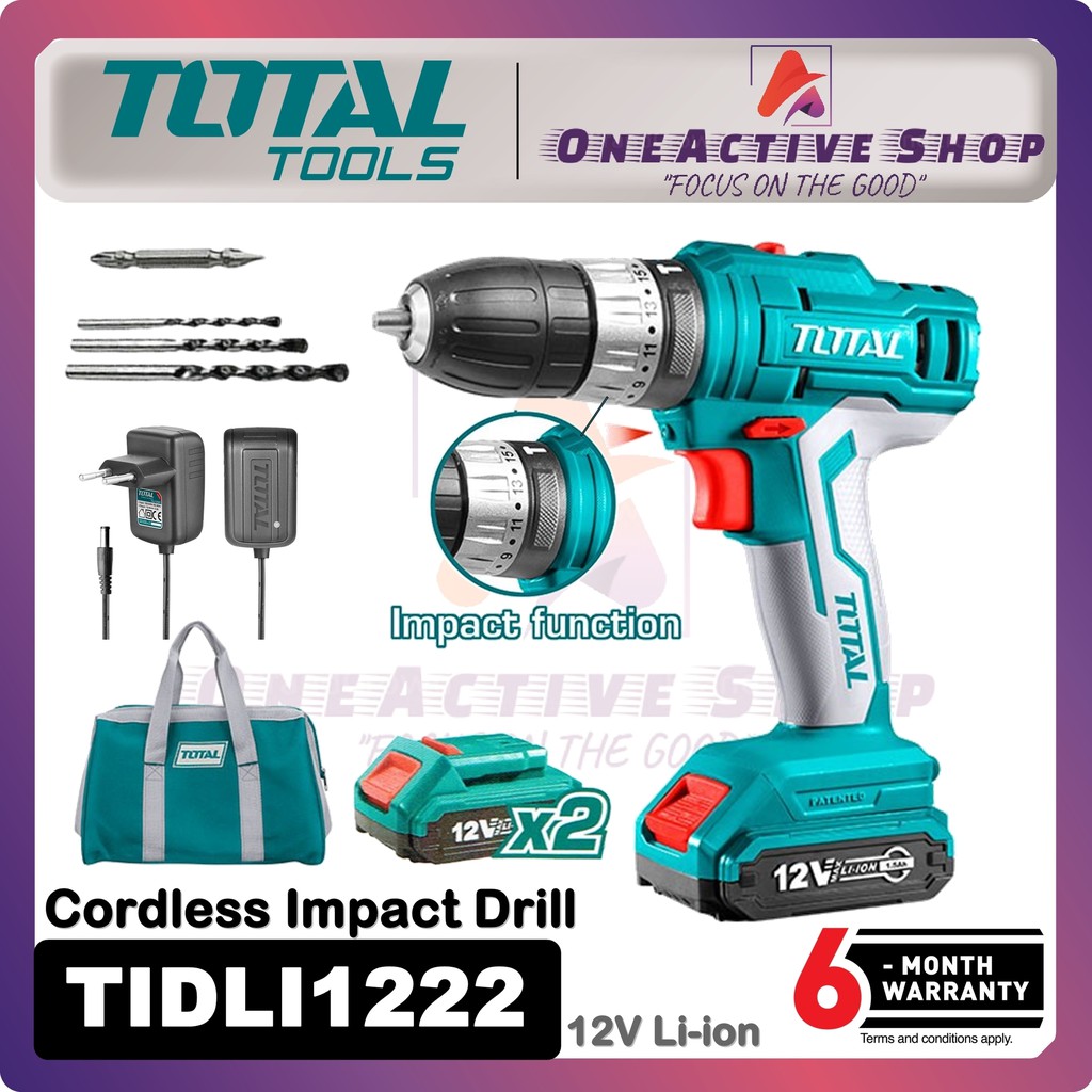TOTAL 12V Li-ion Cordless Impact Drill | TIDLI1222 - 6 Month Warranty ...