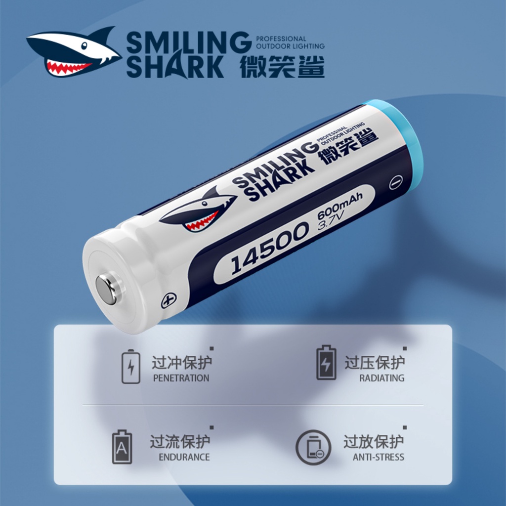 Smiling Shark Rechargeable Battery [18650] [14500] 3.7V | Shopee Malaysia