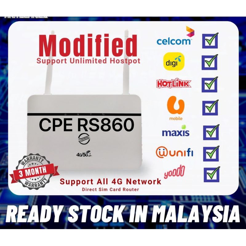 MOD MODEM | RS-860 | PLUG N PLAY | SUPPORT PREPAID/POSTPAID UNLIMITED PLAN | HOTSPOT SUPPORT UP ...