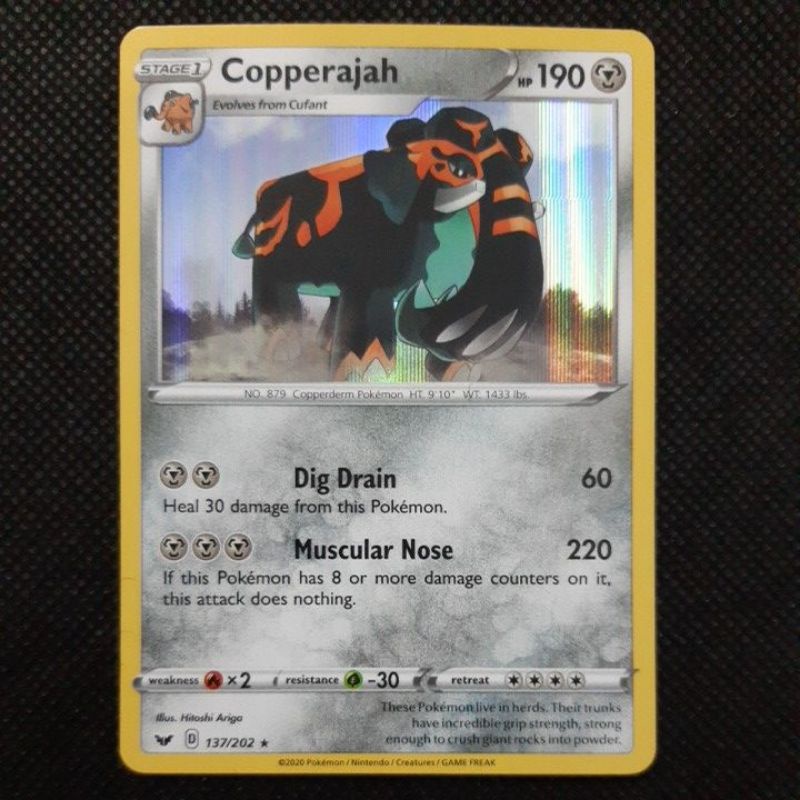 Pokemon Card TCG: Copperajah 137/202 RARE HOLO 100% Original Pokemon ...