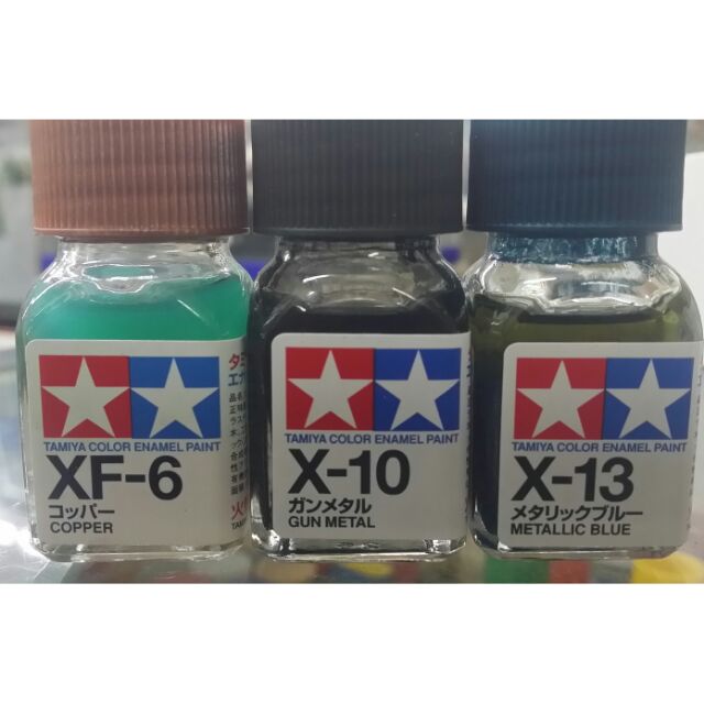 TAMIYA COLOR ENAMEL PAINT SERIES METTALIC GLOSS ( 10ml ) XF6, X 10, X ...