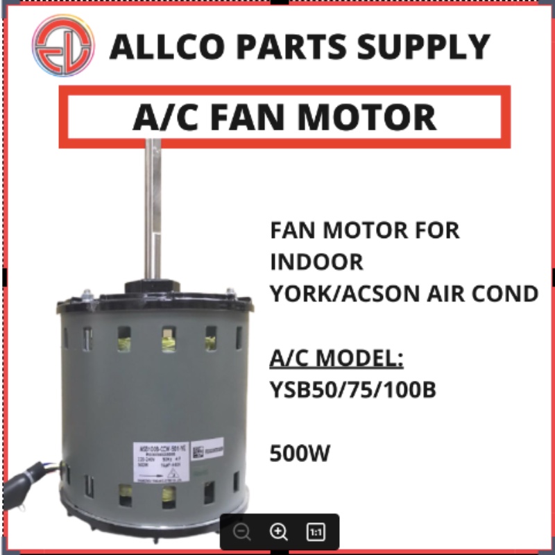 INDOOR AIR COND FAN MOTOR (MSB500W-501) YSB50/75/100B 500W | ALLCO ...