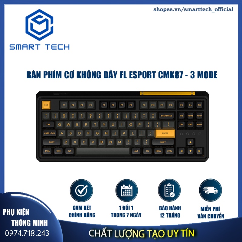 Mechanical Keyboard FL Esports CMK87 - Polar Night Black (3 Mode ...