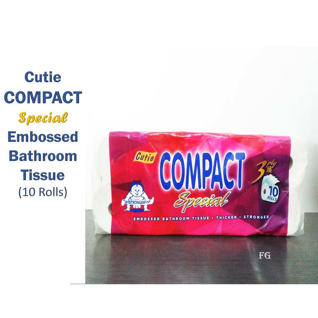 Cutie Compact Special Embossed Bathroom Tissue (10 Rolls) | Shopee Malaysia