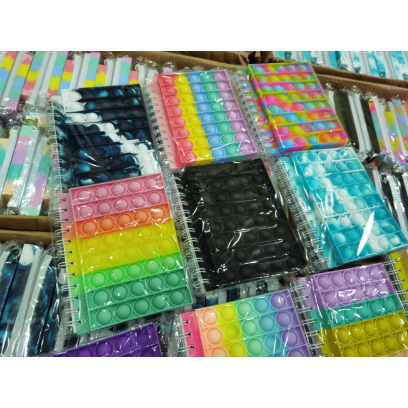 20 Designs Colour X Pop It Fidget Toy bubble Notebook book books / Buku ...