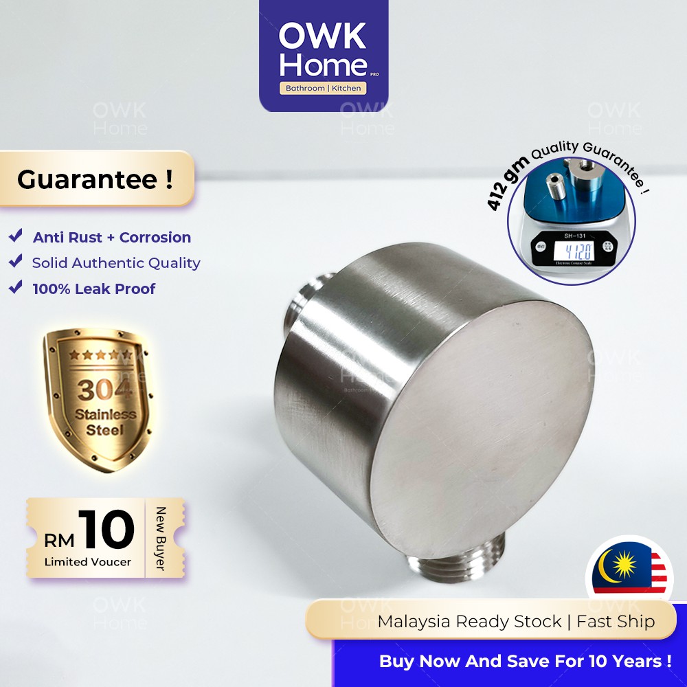 304 Stainless Steel 1/2" x 1/2" Wall Elbow / Wall-Mount Supply Wall ...