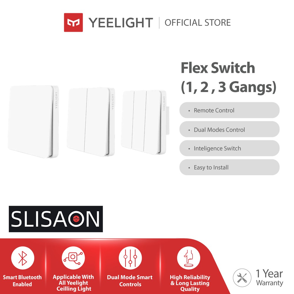 Yeelight Slisaon Wall Switch Dual Mode Flexible For Smart Lighting ...