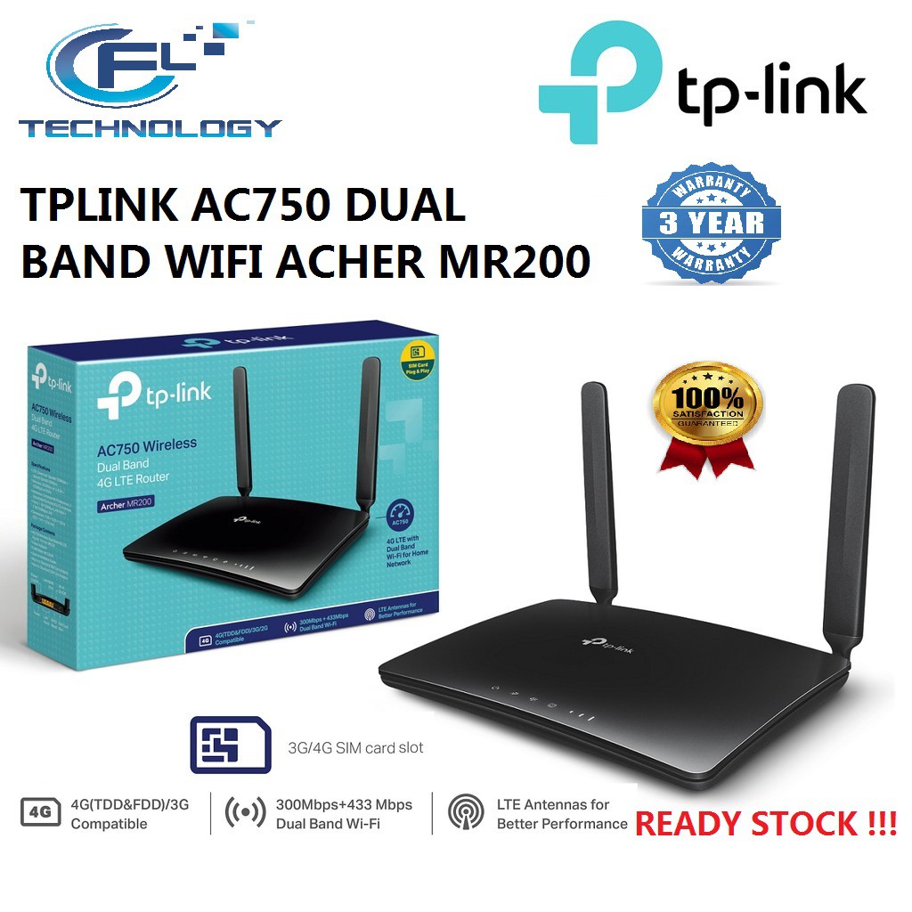 TP-Link MR200 AC750 Dual Band 5Ghz 4G LTE Wifi Sim Router Modem For ...
