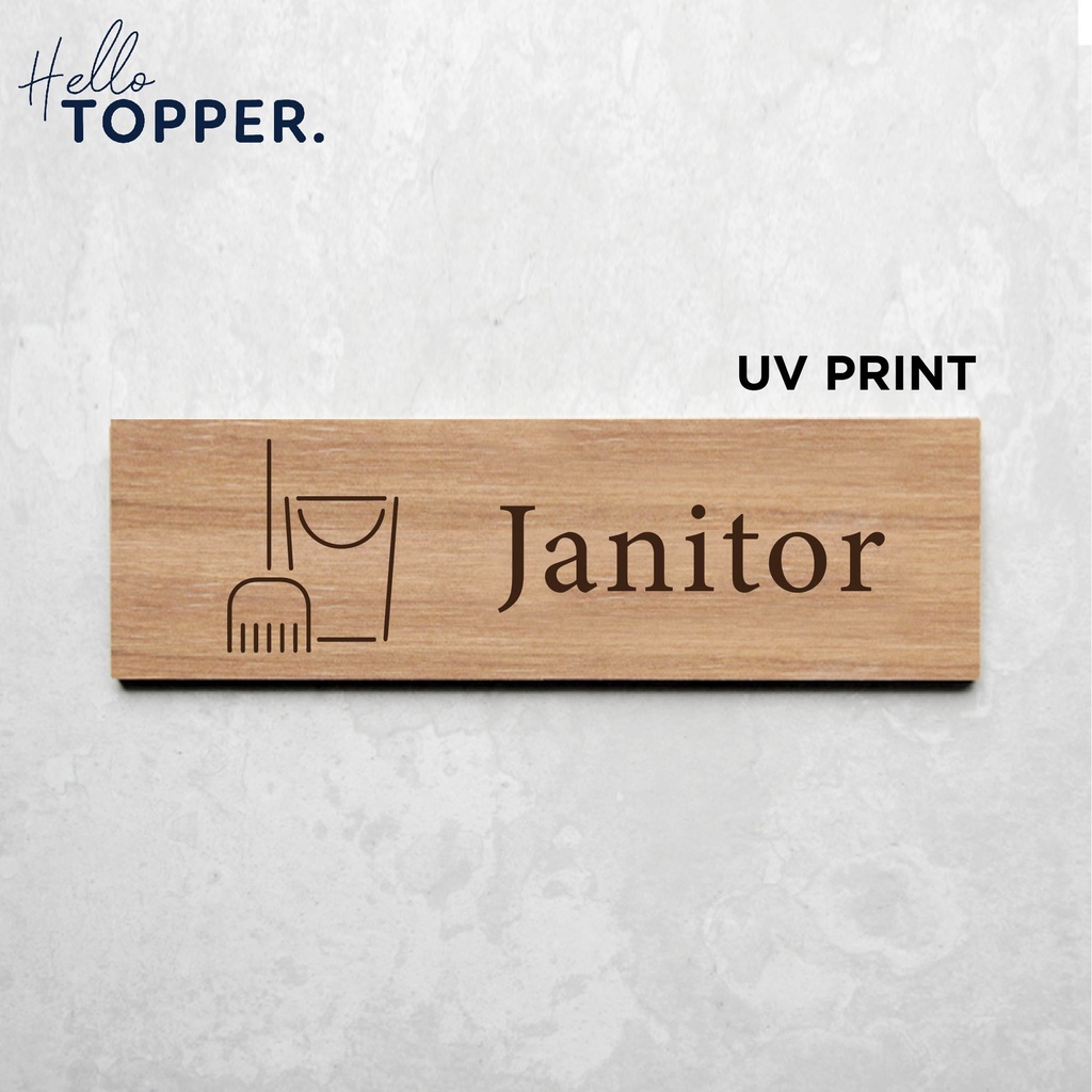 KAYU Janitor Room Signage Sign Board UV Print Wood - Kyoto Style ...