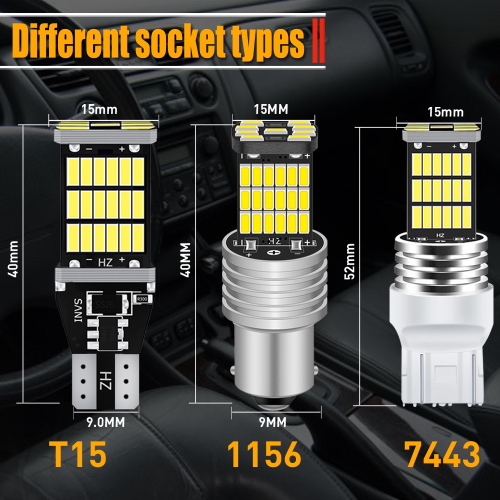 1pc T15 T20 Car LED Brake Light BA15S Bau15s 1156 BAY15D 1157 Turn Signal Light CANBUS PY21W ...