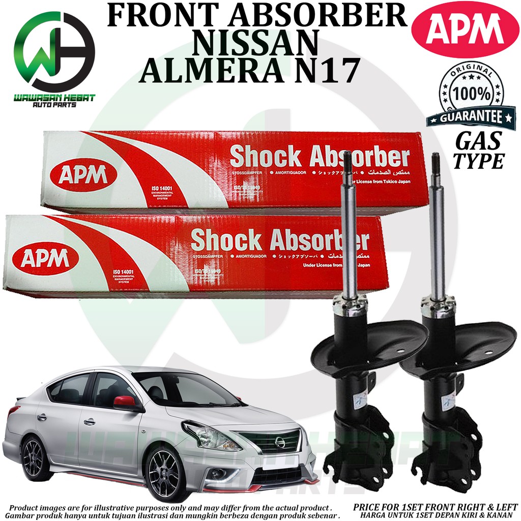 Nissan Almera N17 Front Gas Shock Absorber APM *Original* | Shopee Malaysia