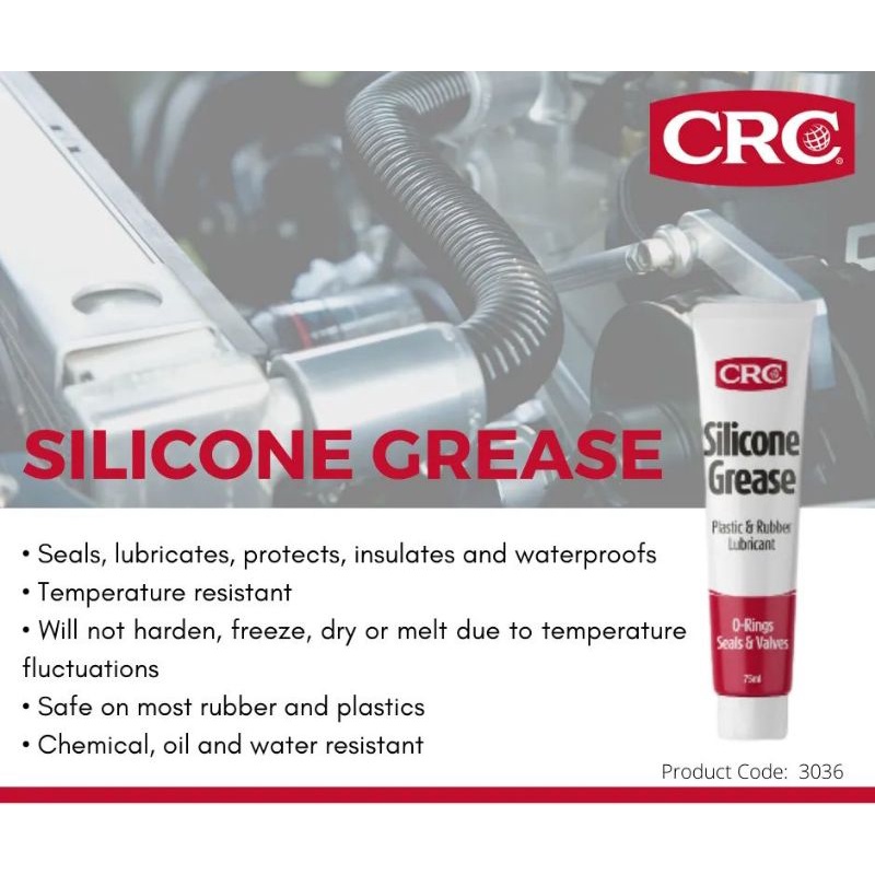 CRC 3036 SILICONE GREASE - PLASTIC & RUBBER LUBRICANT (75ML) | Shopee ...