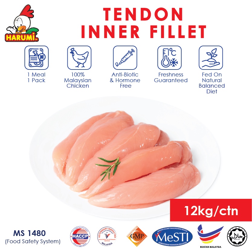 Chicken Tenders/Tendon Inner Fillet (12kg) HARUMi Fresh Frozen | Shopee ...