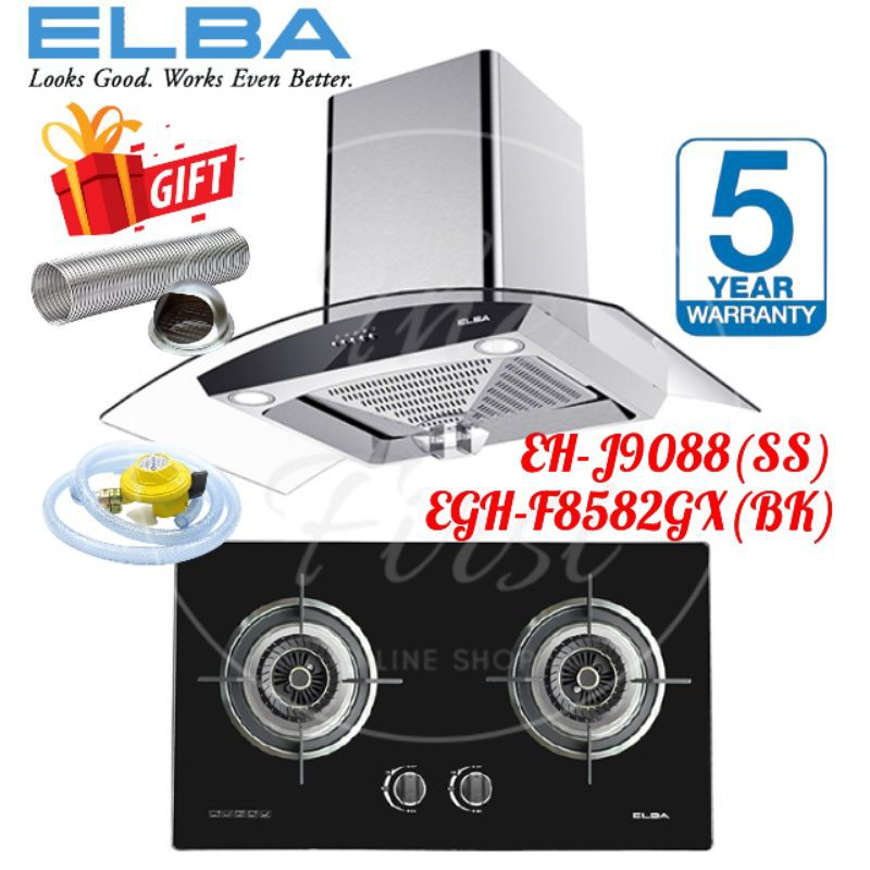 Elba Designer Hood And Hob Package Offers EH-J9088(SS) EH-E9121ST(BK ...