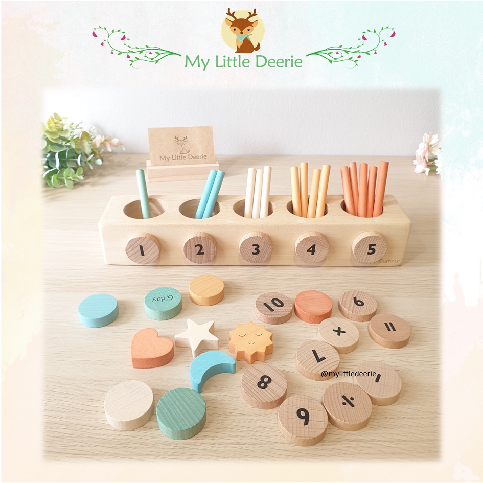 Wooden Magnetic Spindle Box Colour Sorting 123 Numbers Counting Early ...