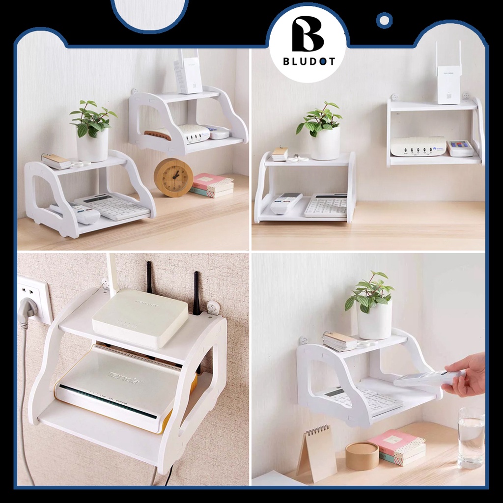 Wall Mounted Double Layer Shelf Modem Rack TV Box Device Rack Wall ...