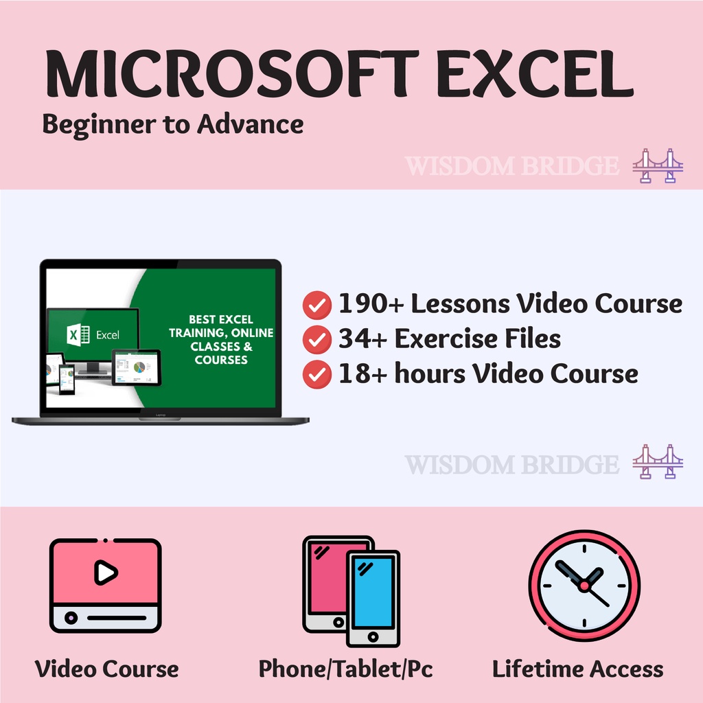 [video Course][2023] Microsoft Excel Beginner To Advanced Training Course Learn Excel Class