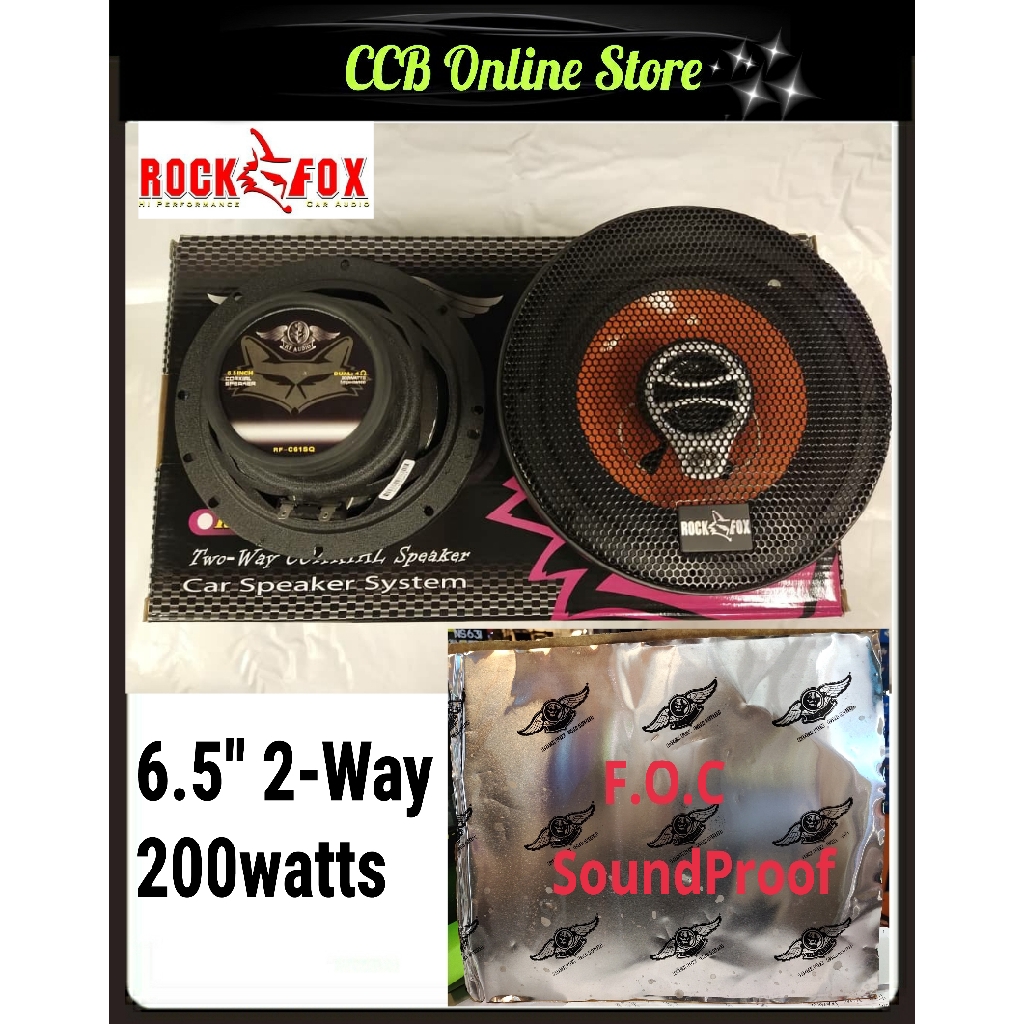 ROCKFOX RF AUDIO RF-C61SQ 6.5" 2-way Coaxial Speaker (200watts Peak ...