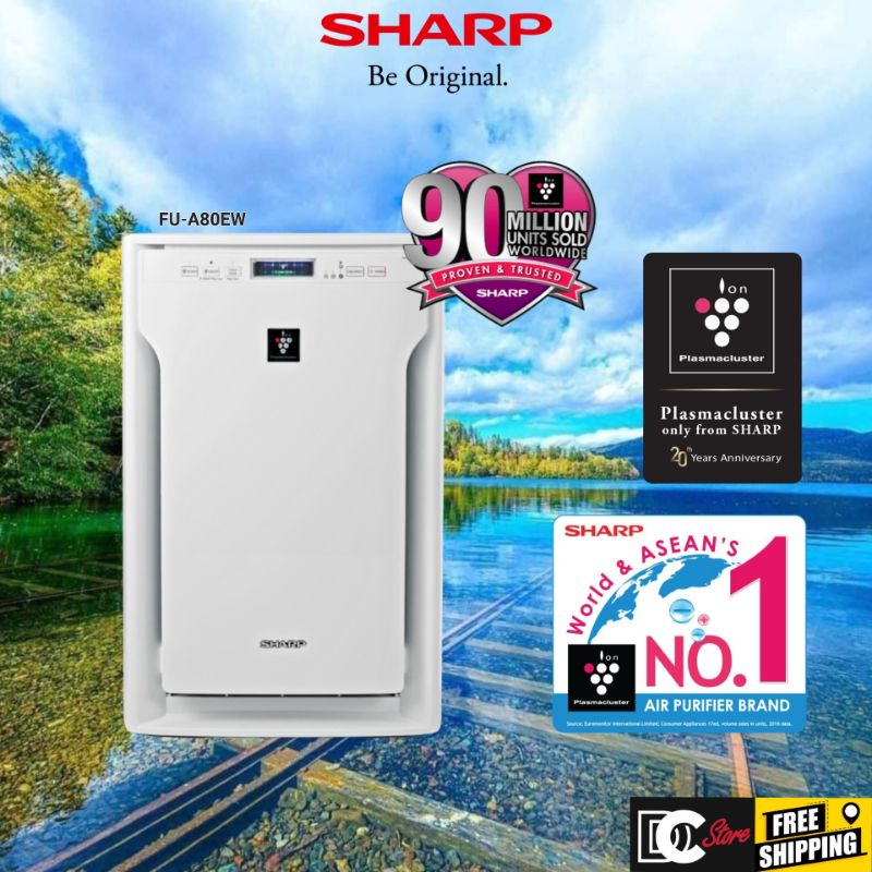Sharp Plasmacluster Air Purifier FUA80EW FU A80 FUA80 pembersih udara Shopee Malaysia