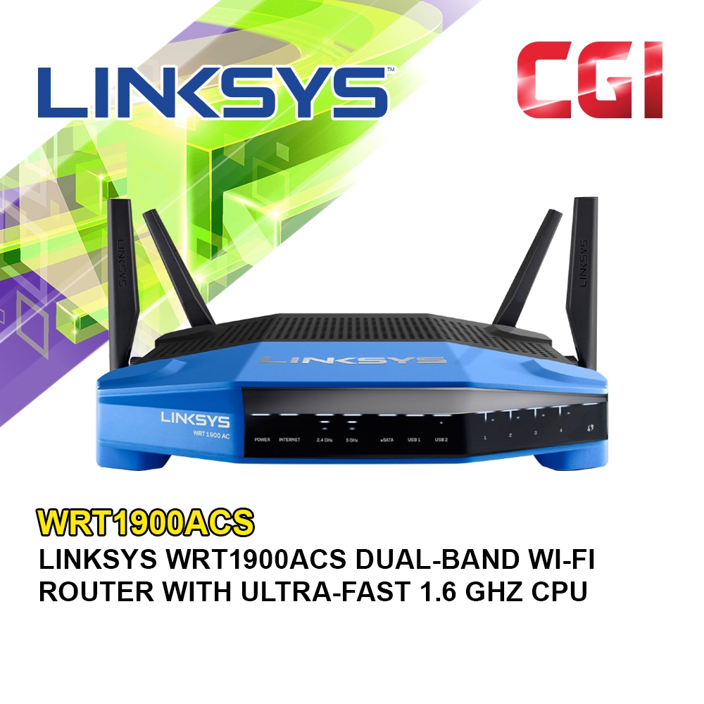 Linksys WRT1900ACS Dual Band Wi-Fi Router With 1.6 GHZ CPU (WRT1900ACS ...