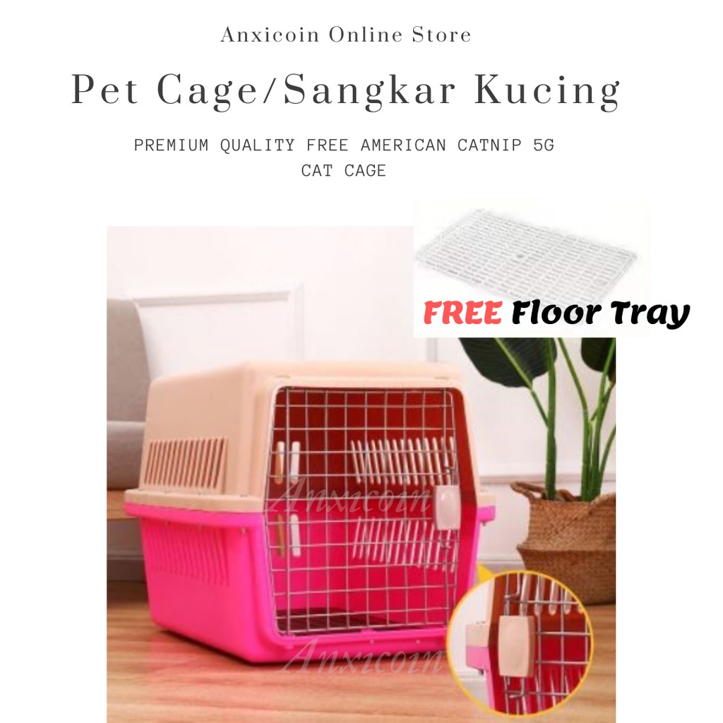 Pet Carrier FREE American CATNIP 5g Cat Cage / Dog Cage / Kucing ...
