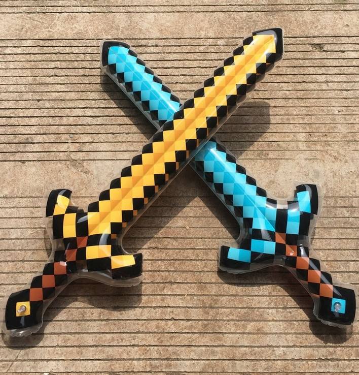 Minecraft Theme Inflatable Sword Axe Toy Minecraft Game Props Balloon ...