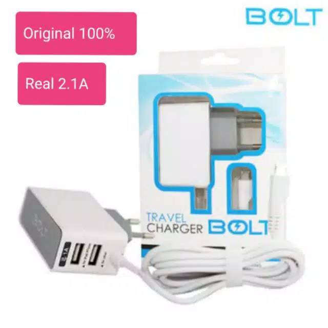 Charger Bolt 2 USB LED micro fast charger 100% original | Shopee Malaysia