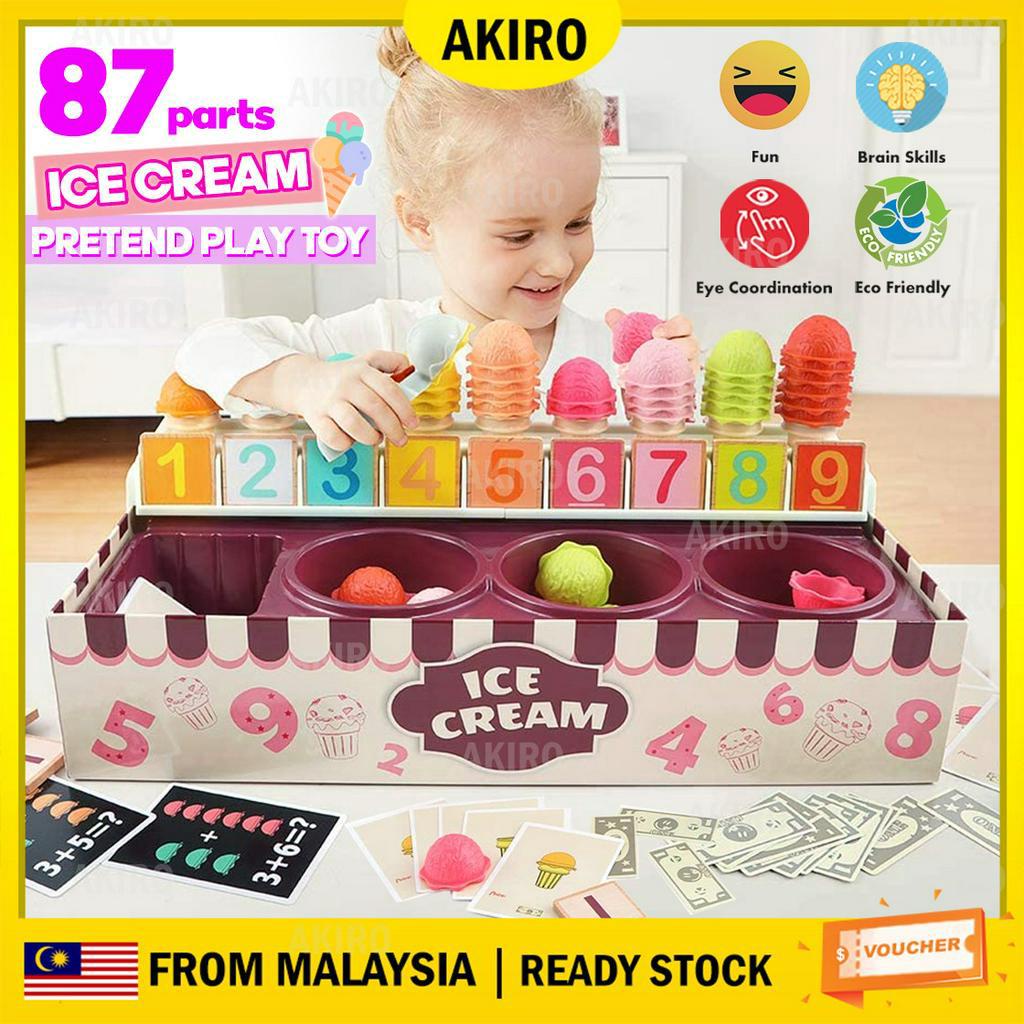 AKIRO Preschool Early Learning Educational Ice Cream Pretend Play Toys ...