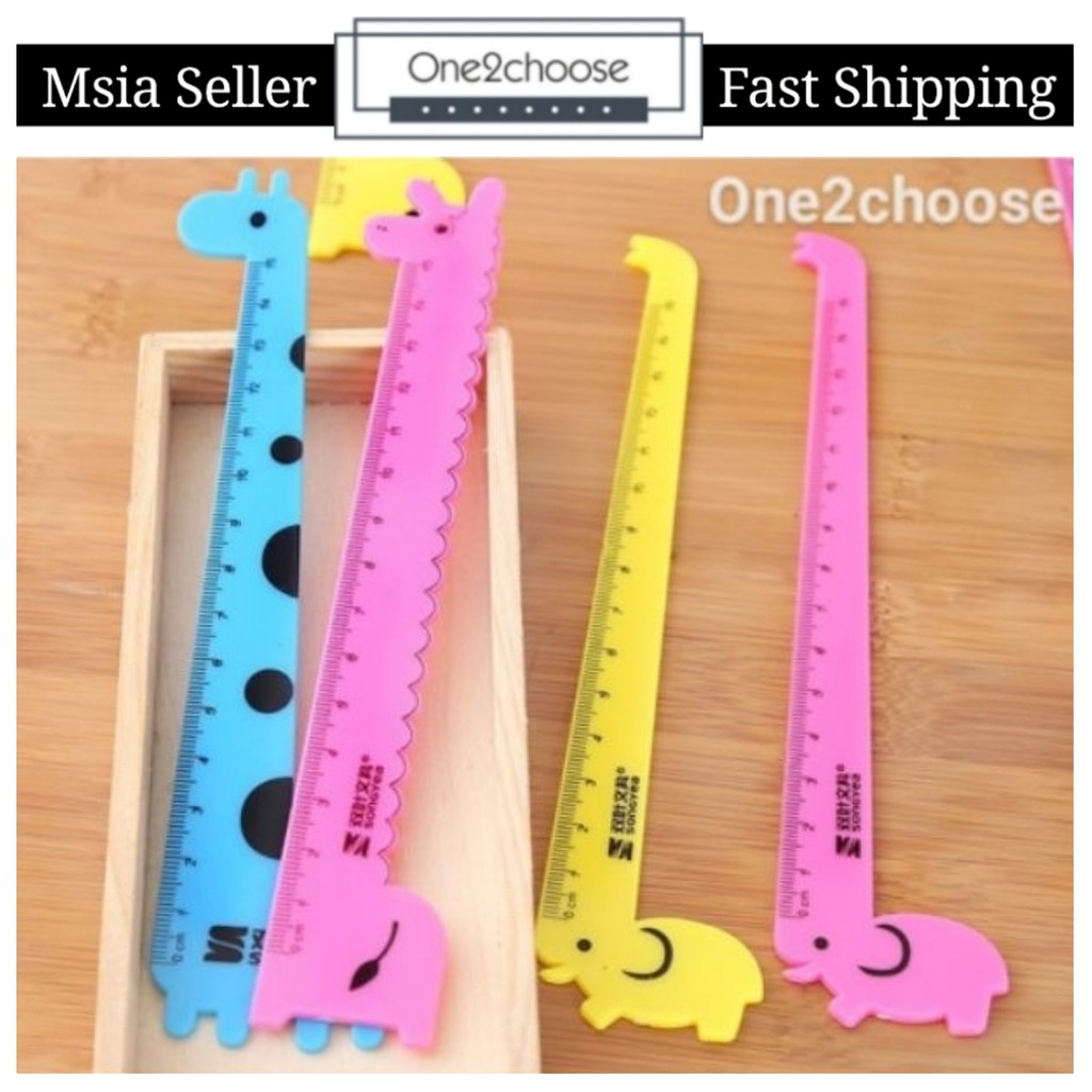 15cm Giraffe Ruler Cute Creative giraffe elephant ruler Stationery ...