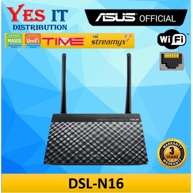 ASUS DSL-N16 300Mbps Wi-Fi VDSL/ADSL Modem Router | Shopee Malaysia