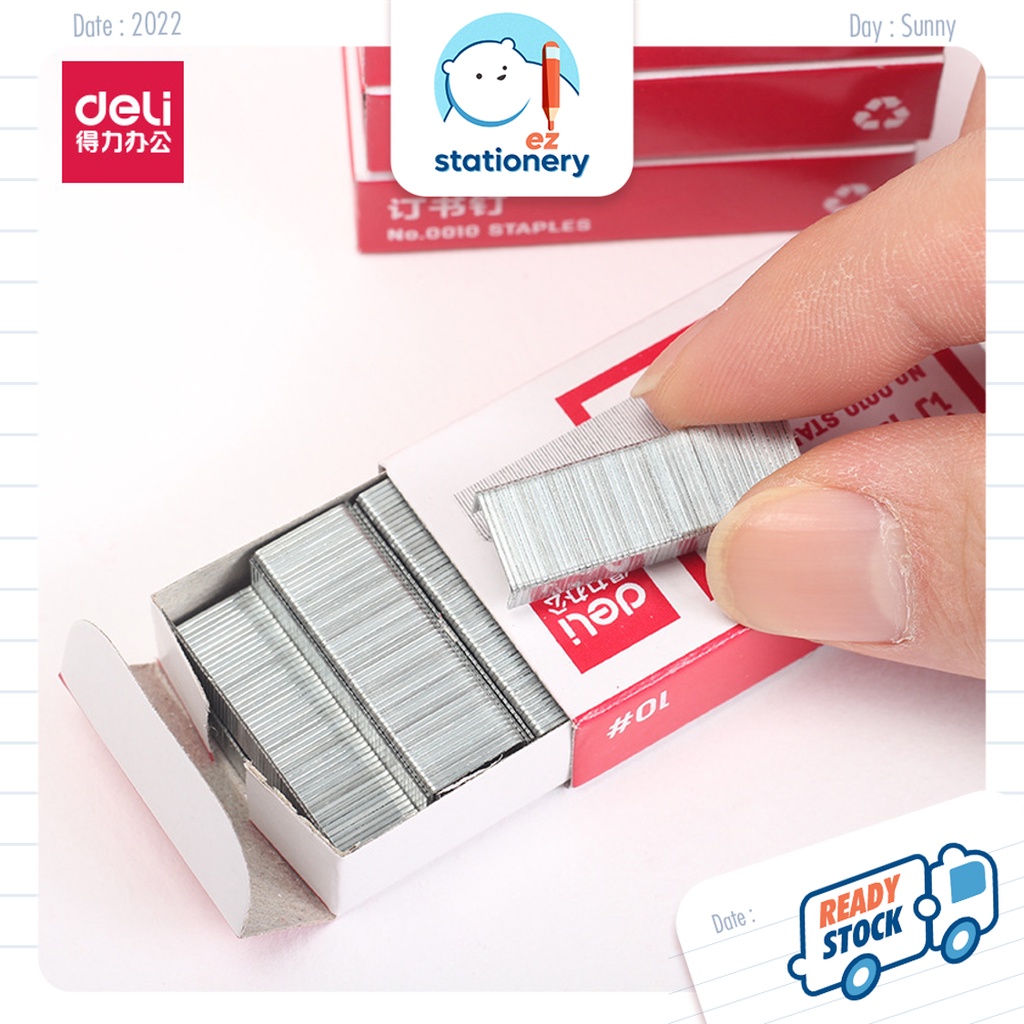 🇲🇾 Ready Stock Deli Stapler Bullet 24/6 10# Staple Ubat Staples No.0012 ...